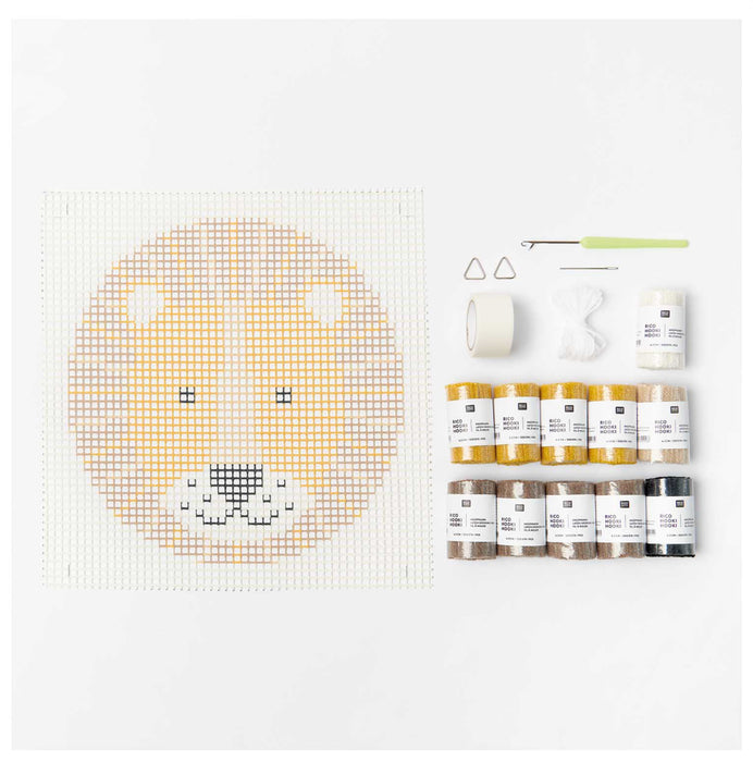 Rico Design Hooki Hooki Latch Hooking Kit Lion 100389 — Material Needs