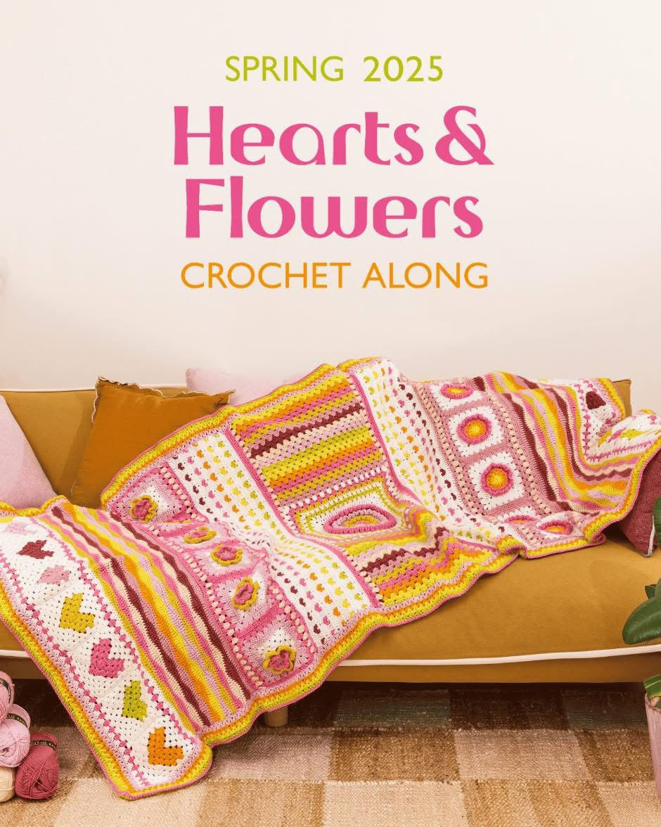 Sirdar Hearts & Flowers Spring 2025 Crochet Along Blanket Kit ...