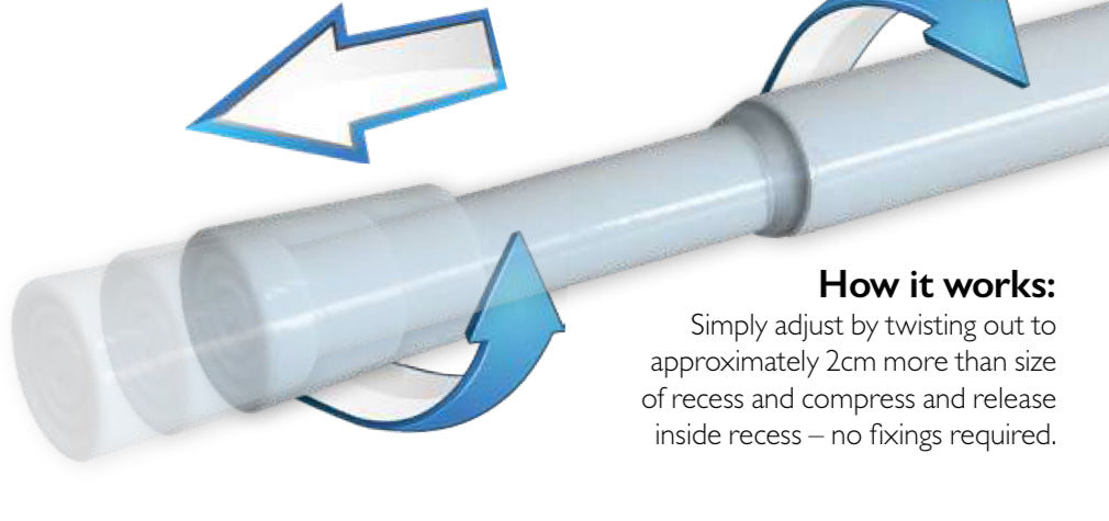 Renaissance Twist Tension Rod - White — Material Needs