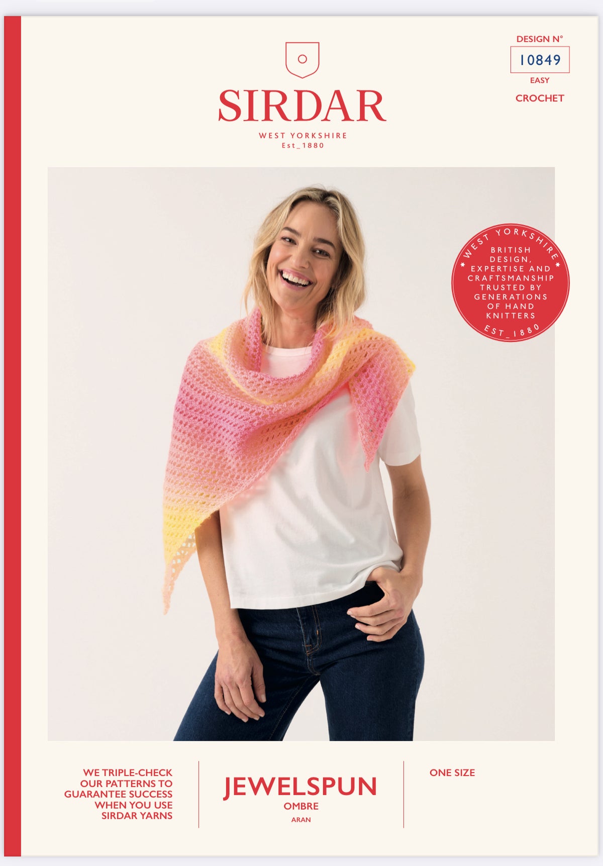 Crochet Pattern Crochet Shawl In One Sirdar Jewelspun Ombré 10849 ...