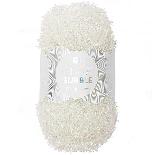 Rico Creative Bubble Yarn 50g - White Iridescent 013 — Material Needs